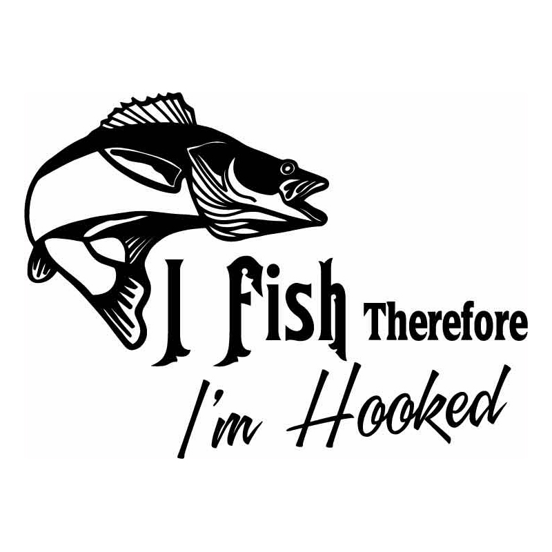 HoosierDecal Cool Fishing Vinyl Decal for Boat Car Window - Hoosierdecal