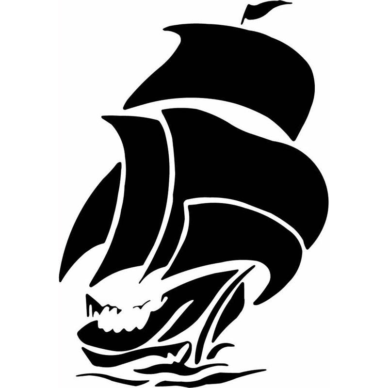 HoosierDecal Cool Ship with sails Nautical Vinyl Decal for Boat Car ...