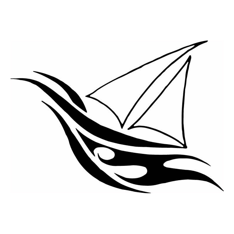 HoosierDecal Cool Sailboat Nautical Vinyl Decal for Boat Car Window 72 ...