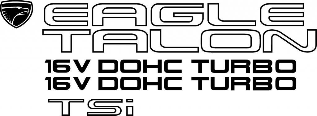 1G fwd Eagle Talon Decal SET 90-94 DSM, ECLIPSE, LASER Stickers ...