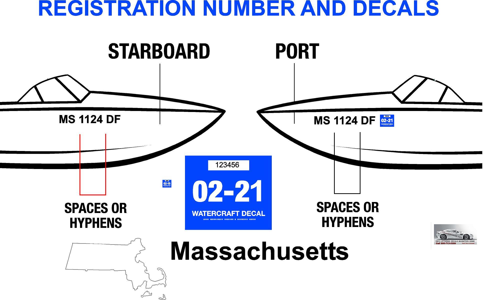 Massachusetts Boat Registration Number Decal Information - Hoosierdecal