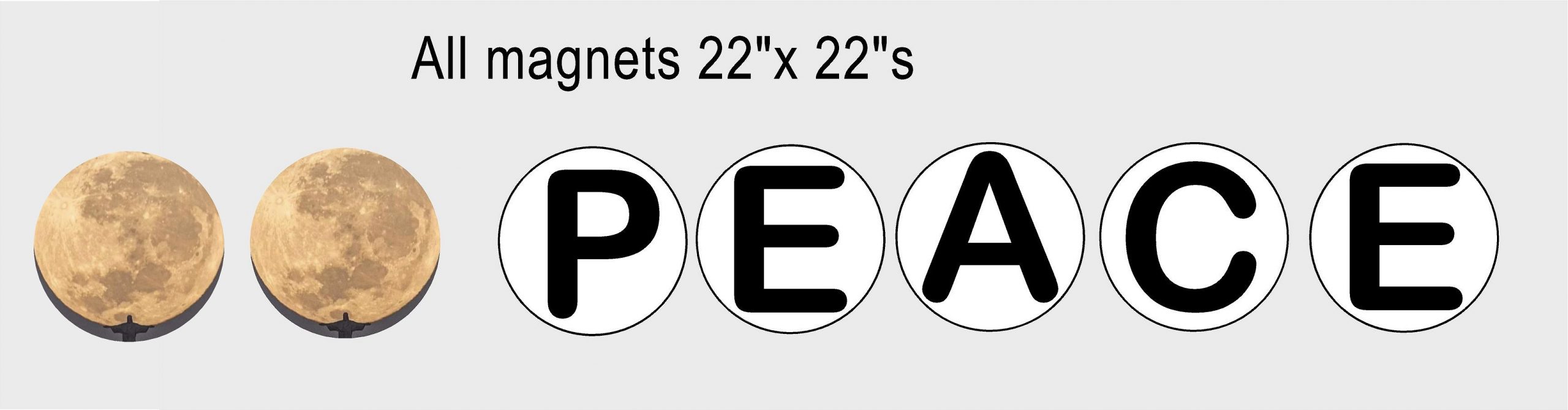 Custom Moon Peace Magnets - Hoosierdecal